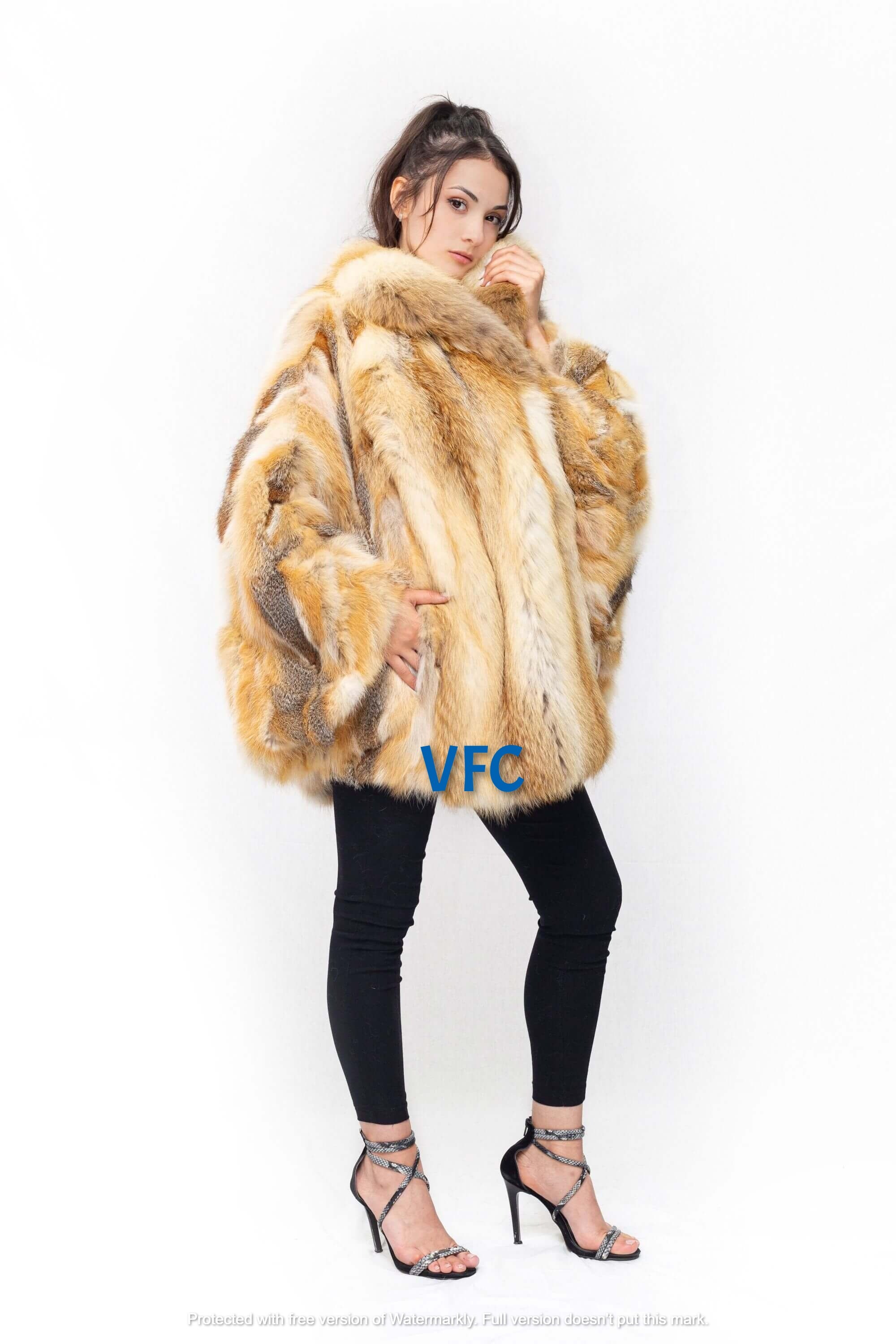 Real Fox Fur Cape Gold Fox Fur Cape With Collar Fluffy Fur - Etsy