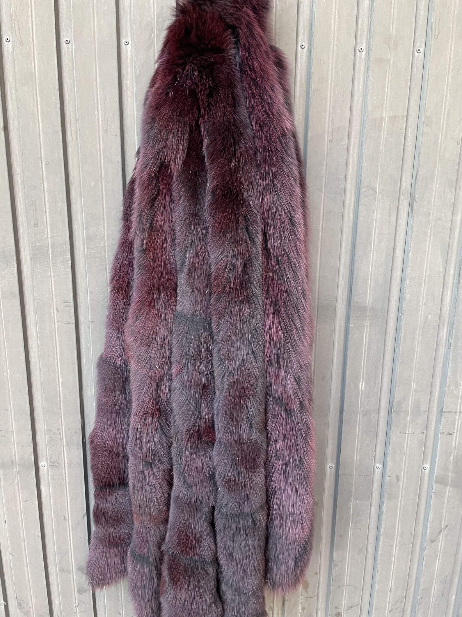 Real Fur Stripes, Burgundy Fox Fur Strip, Fox Fur Trims, Fur Scarf - Etsy