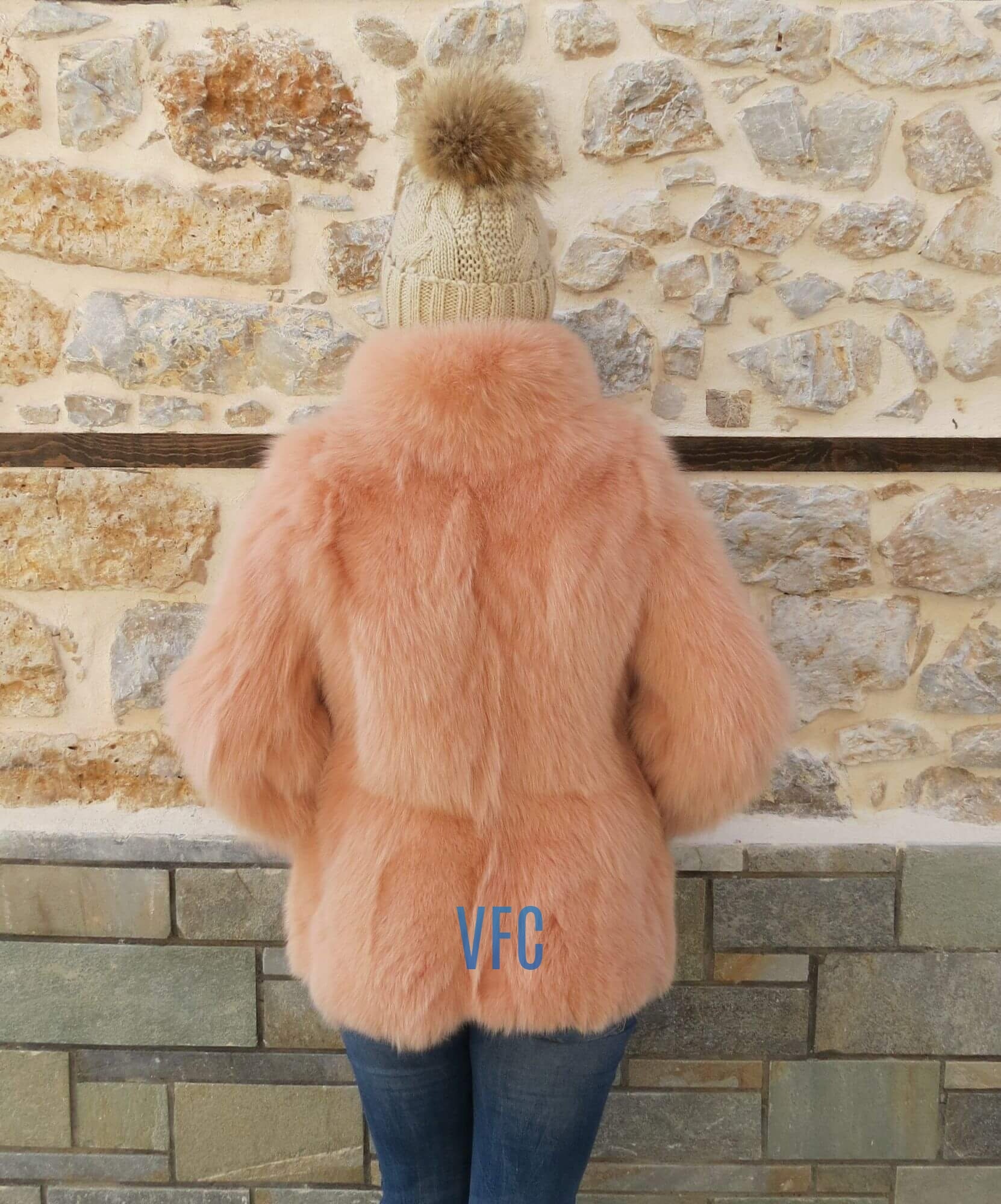 Real Fox Fur Jacket Pink Fox Fur Jacket Fluffy Fur Jacket - Etsy