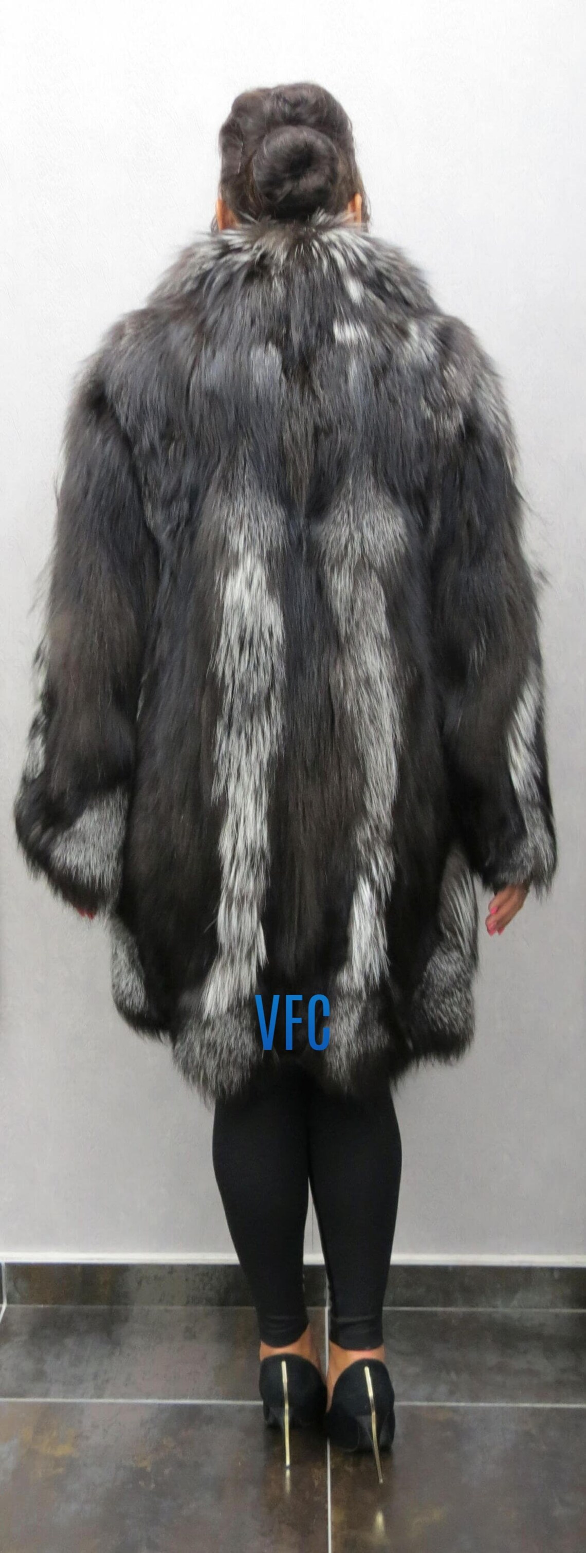 Real Fox Fur Coat, Silver Fox Fur Coat, Fluffy Fur Coat, Luxury Fur ...