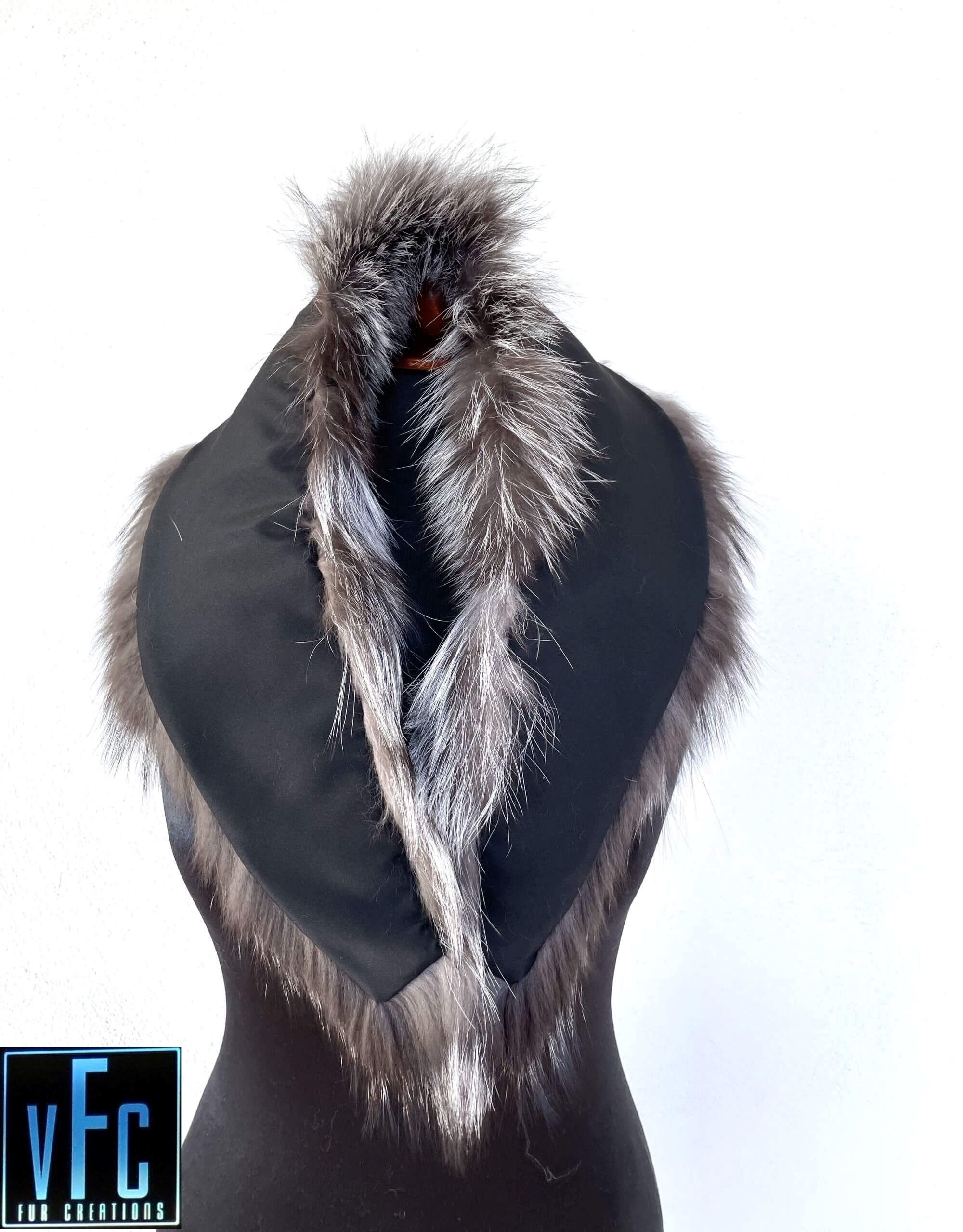 Silver Fox Fur Collar Real Fox Fur Collar Handmade Collar - Etsy