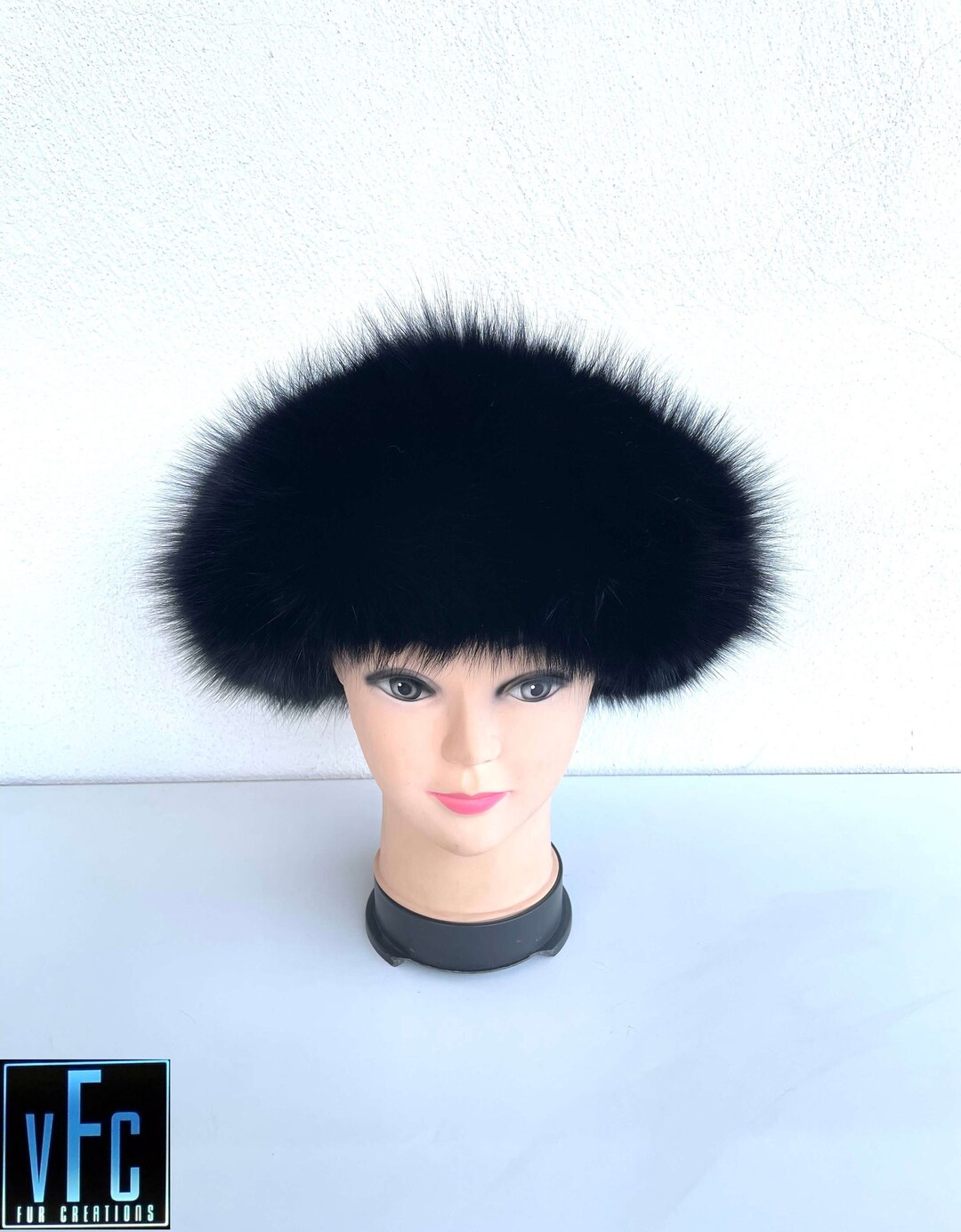 Black Fox Fur Headband, Real Fox Fur Headband, Handmade Fur Headband ...