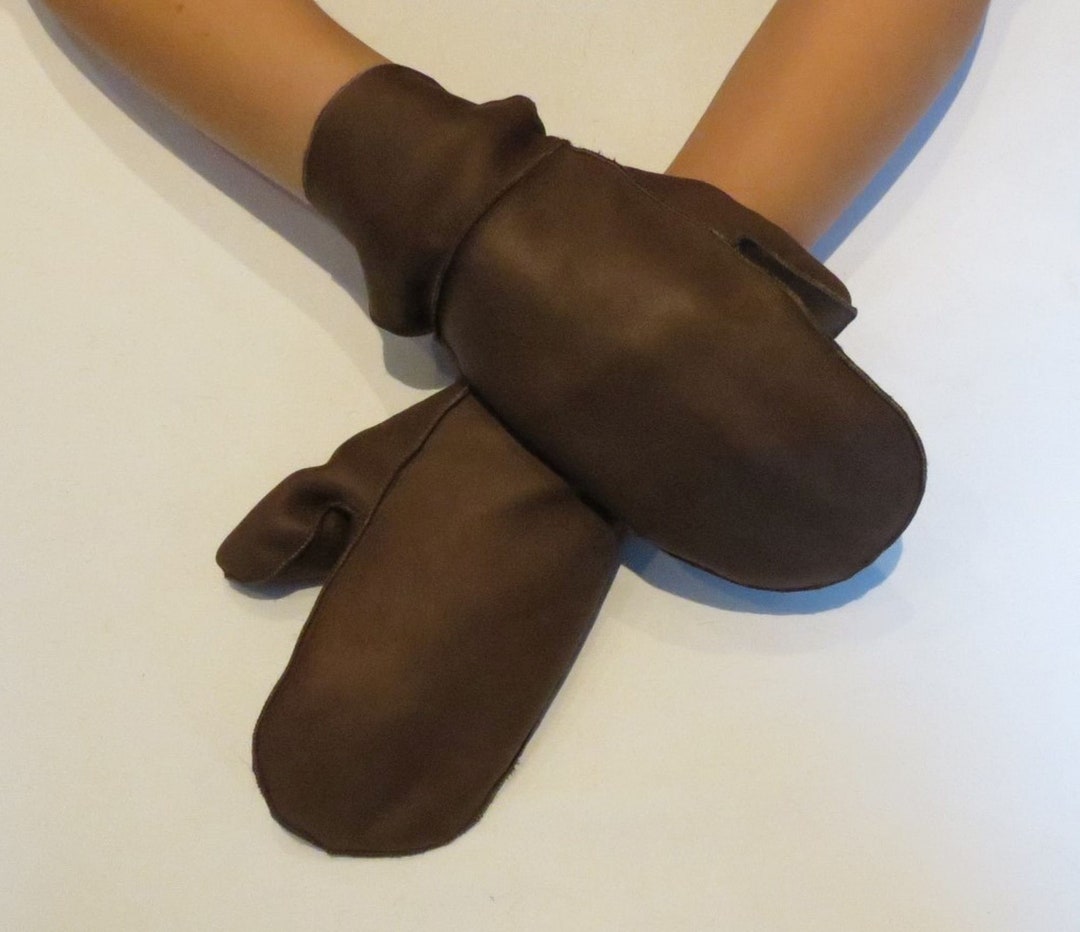 Brown Fur Mittens ,real Mouton Mittens ,real Fur Gloves ,sheepskin ...