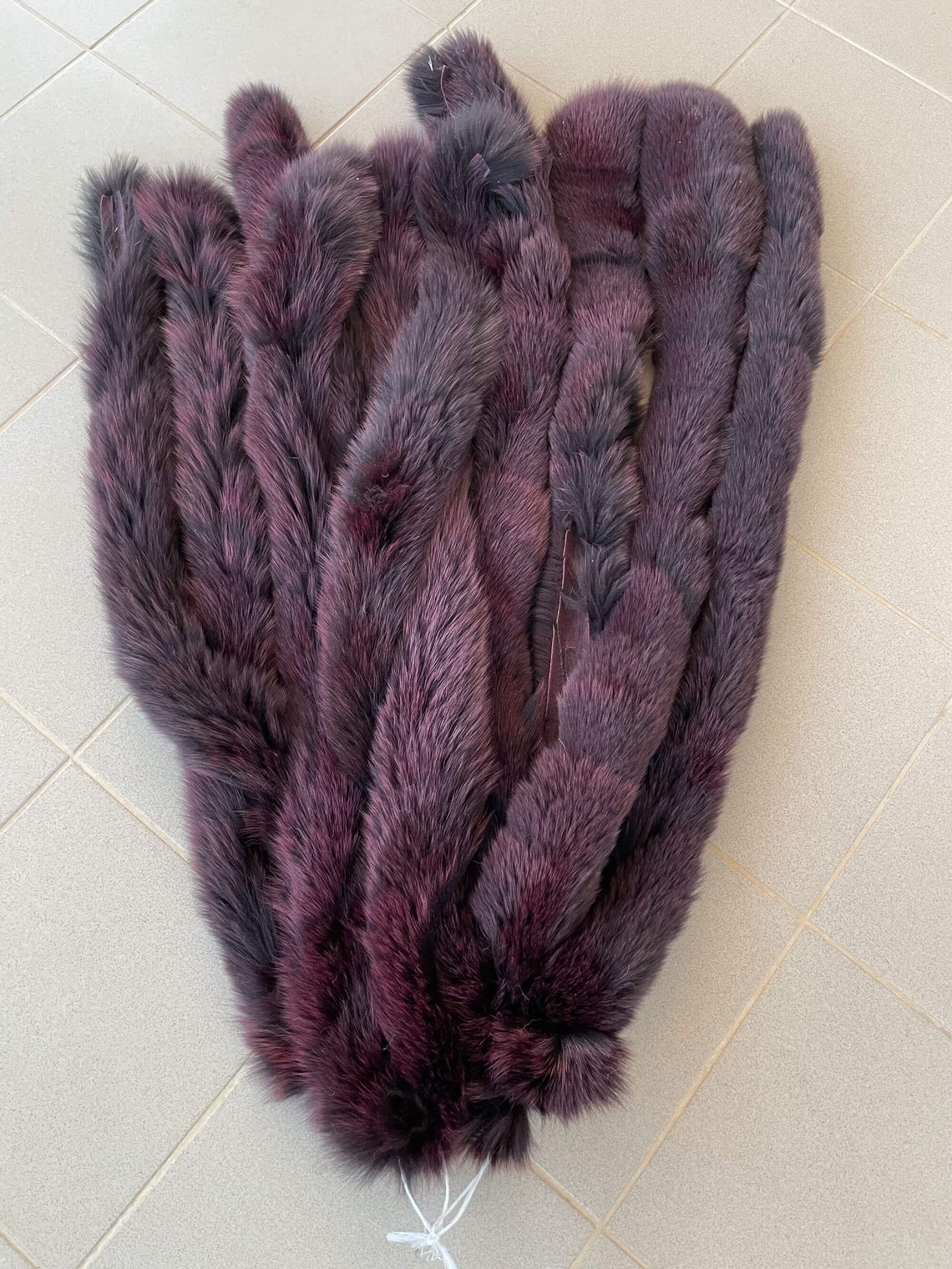 Real Fur Stripes, Burgundy Fox Fur Strip, Fox Fur Trims, Fur Scarf - Etsy