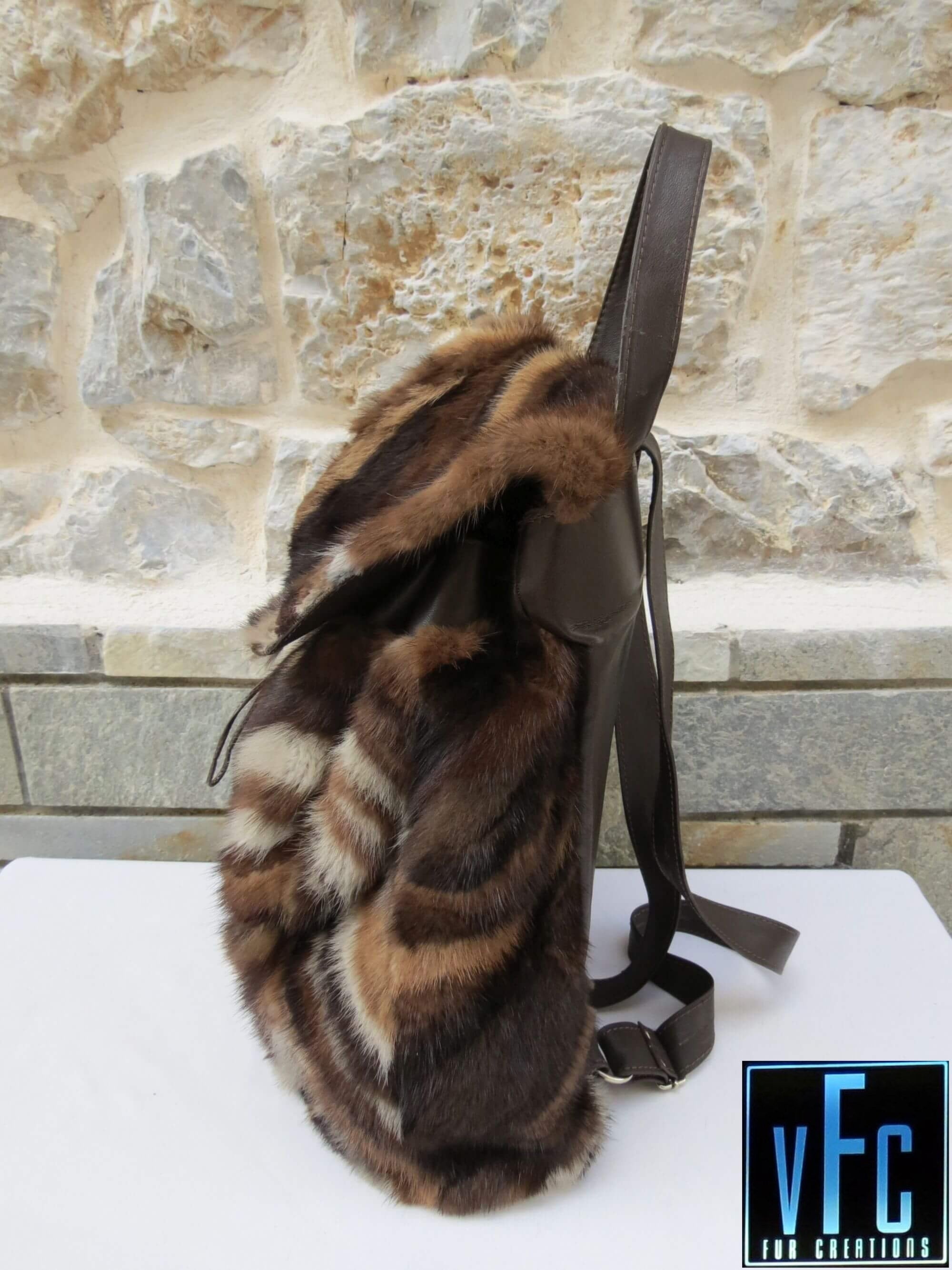 Multicolor Mink Fur Backpack Real Mink Fur Bag Luxury - Etsy