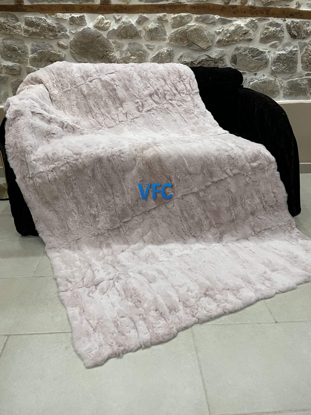 Pink Orylag Fur Throw Blanket, Throw Blanket, Luxury Blanket, Handmade ...