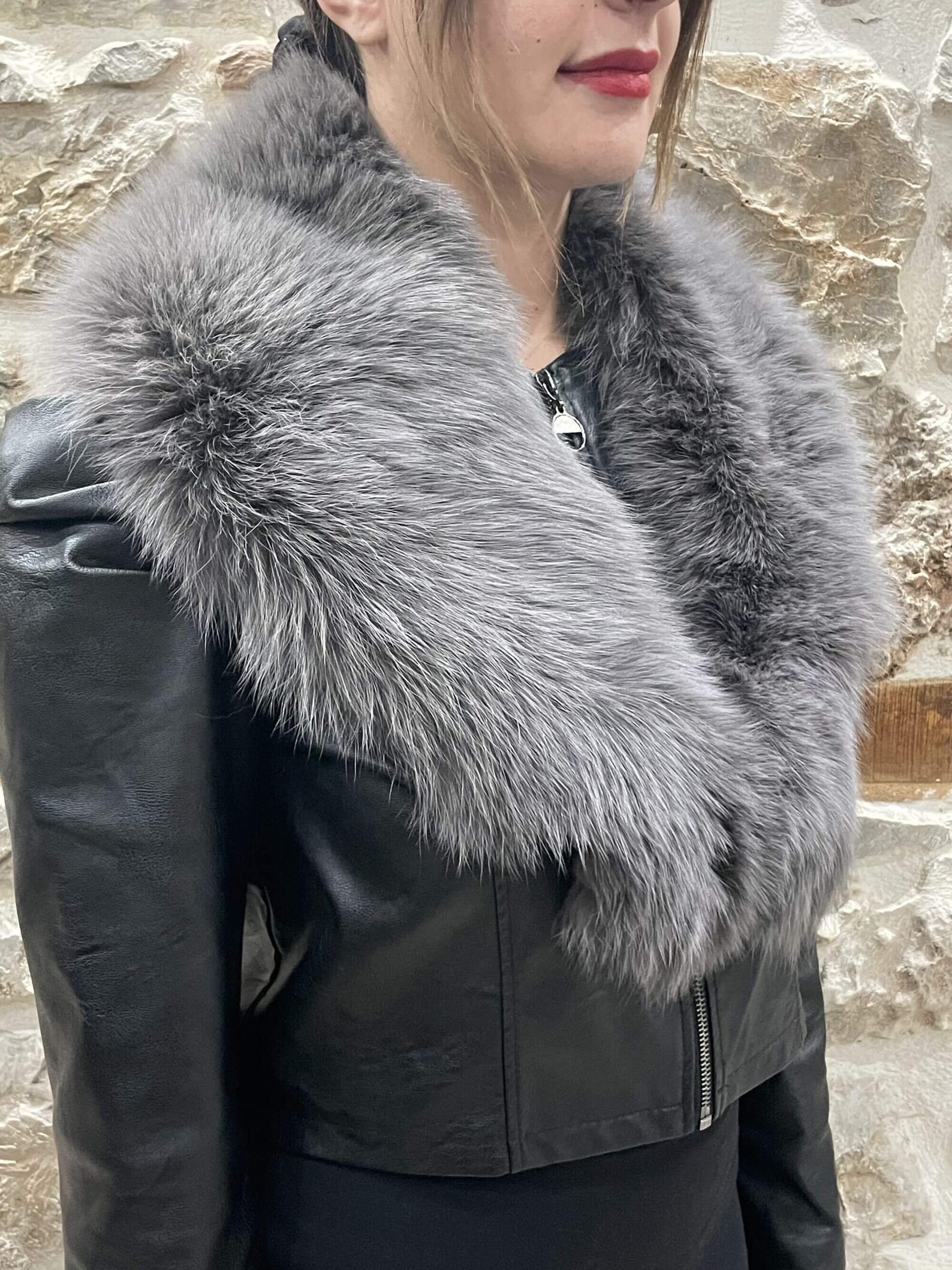 Silver Fox Fur Collar Real Fox Fur Collar Handmade Collar - Etsy
