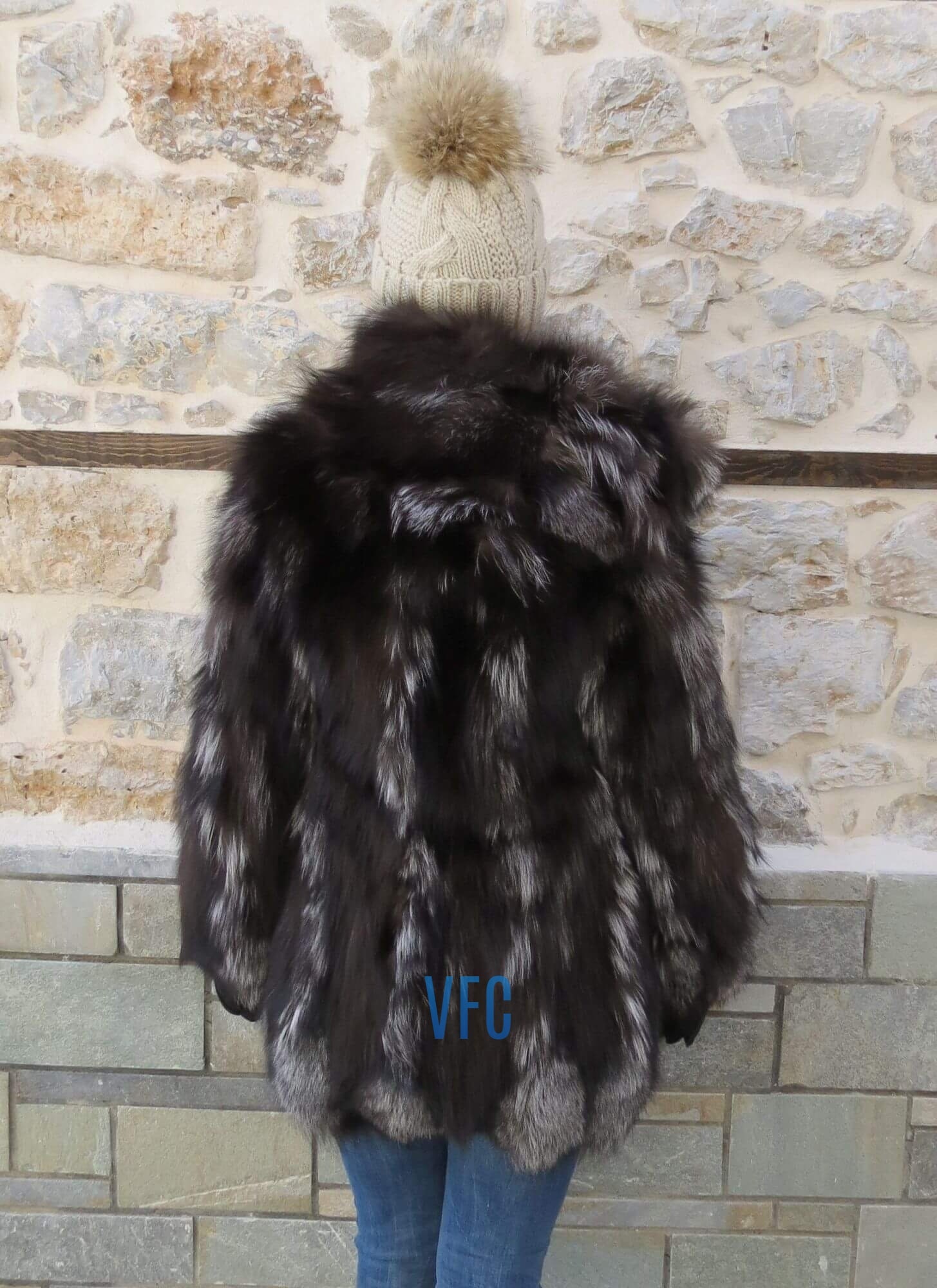 Real Fox Fur Jacket, Silver Fox Fur Jacket With Wood, Fluffy Fur Jacket ...