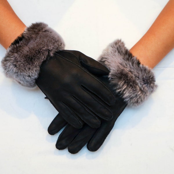 Rabbit Fur Glove - Etsy