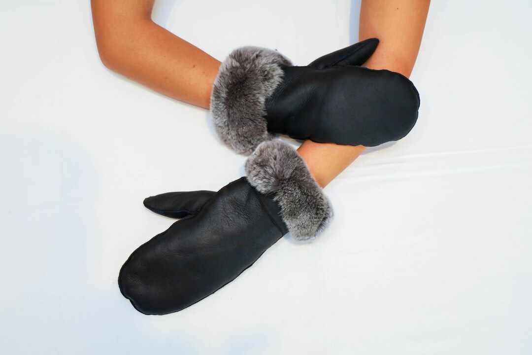 Fur Mittens ,real Mouton Mittens With Rex Fur Cuffs ,real Fur Gloves ...