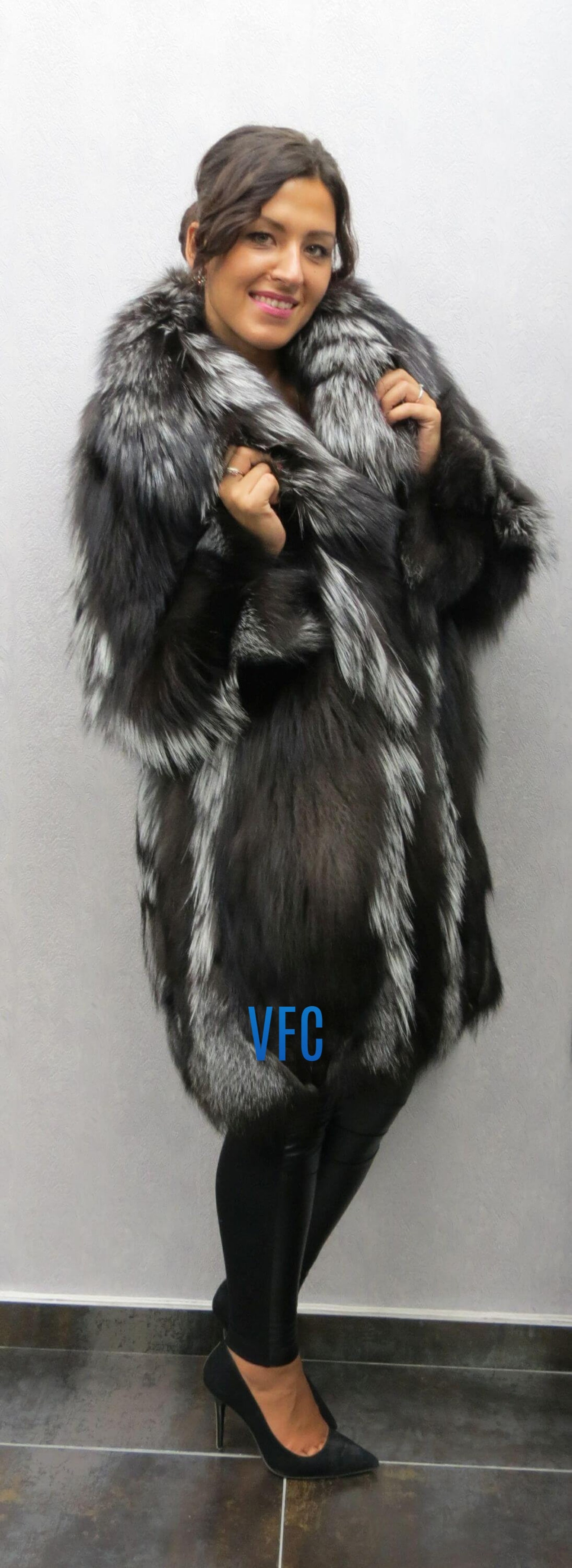 Real Fox Fur Coat, Silver Fox Fur Coat, Fluffy Fur Coat, Luxury Fur ...