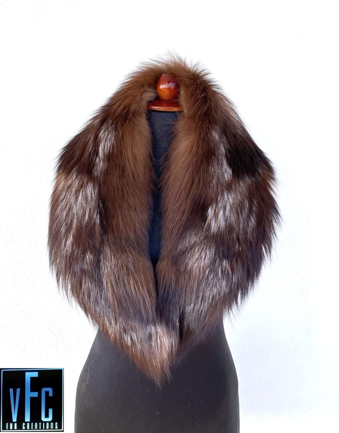 Crystal Fox Fur Collar, Real Fox Fur Collar, Handmade Collar, Luxury ...