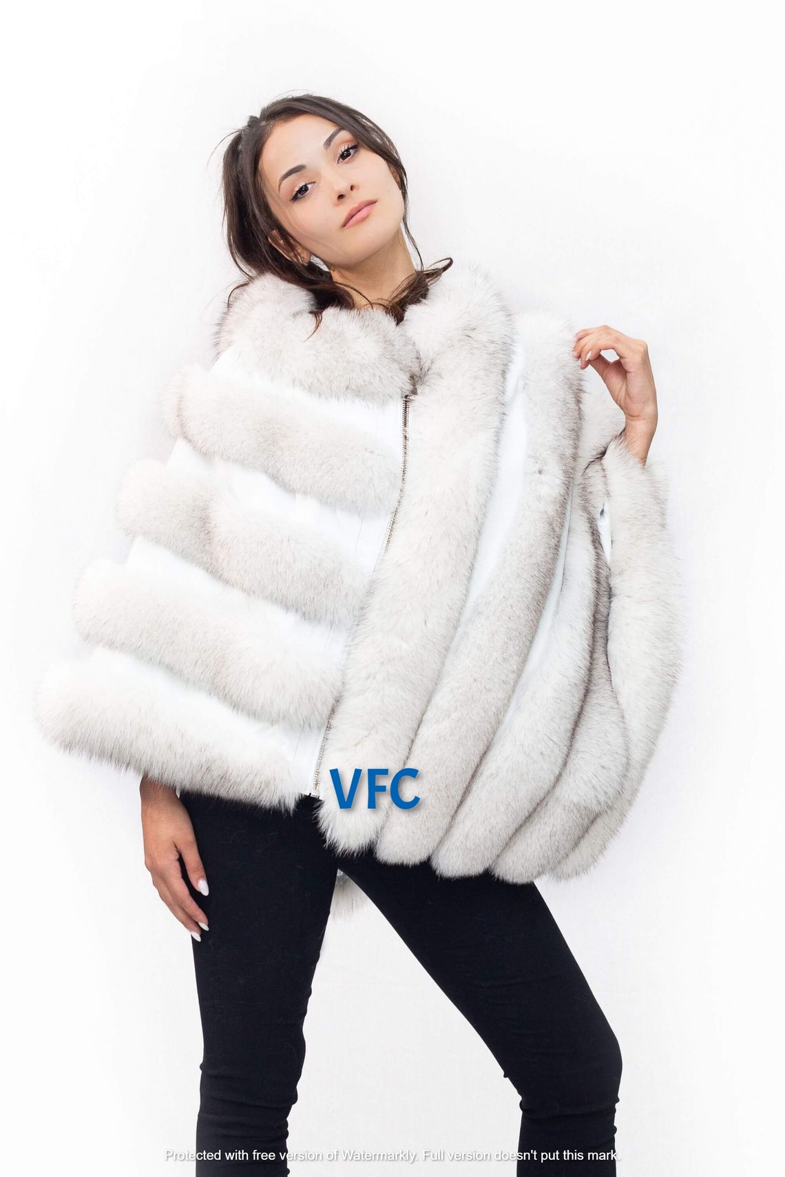 Real Fox Fur Cape White Fox Fur Cape Fluffy Fur Cape Luxury - Etsy