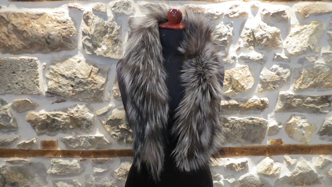 Fox Fur Hood Trim, Silver Fox Fur Collar, Fur Trim, Fur Scarf, Fluffy ...