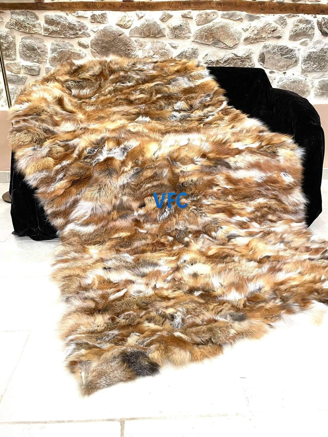Gold Fox Fur Throw Blanket Throw Blanket Luxury Blanket - Etsy