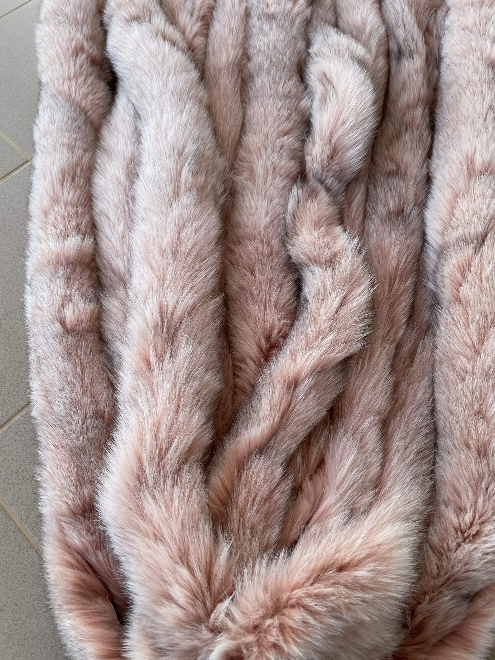 Real Fur Stripes Pink Fox Fur Strip Fox Fur Trims Fur Scarf | Etsy