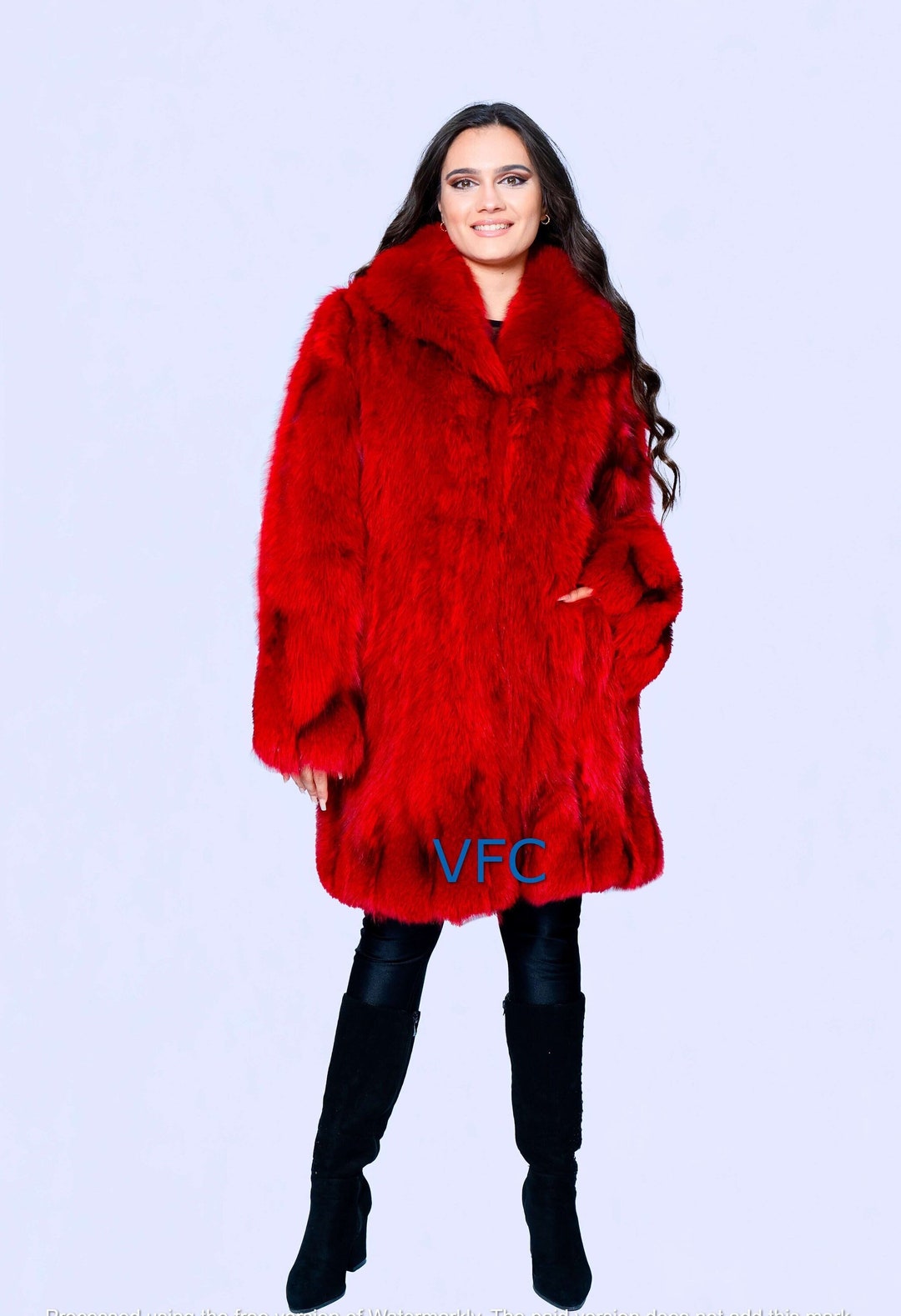 Real Fox Fur Coat, Red Fox Fur Coat, Fluffy Fur Coat, Luxury Fur Coat ...
