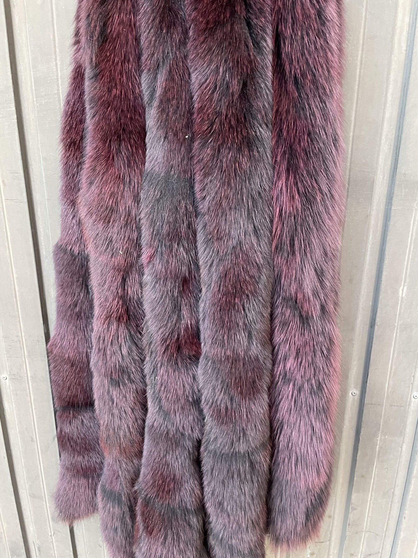 Real Fur Stripes, Burgundy Fox Fur Strip, Fox Fur Trims, Fur Scarf - Etsy