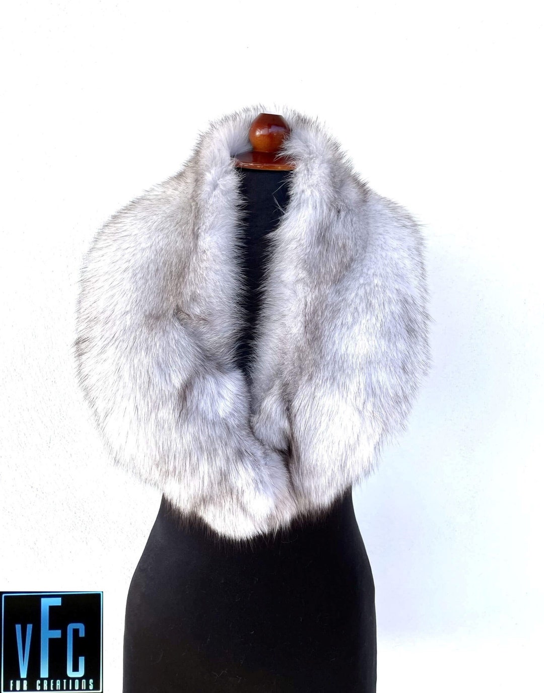 Platinum Fox Fur Collar, Real Fox Fur Collar, Handmade Collar, Luxury ...