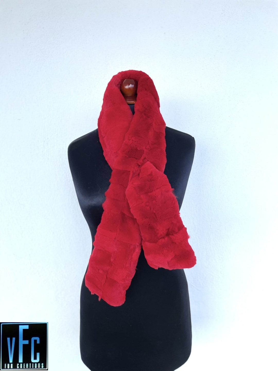Real Rex Red Fur Scarf, Real Fur Scarf, Handmade Scarf, Luxury Scarf - Etsy