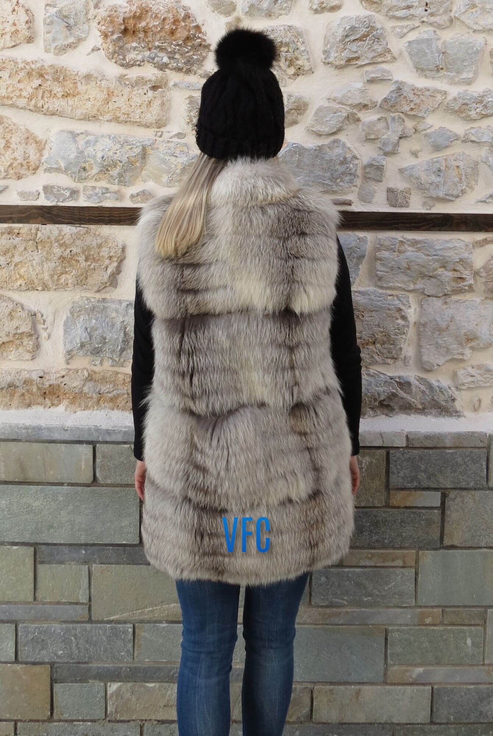 Real Fox Fur Vest, Real Fur Gilet, Fawn Light Fox Fur Vest, Fluffy Fur ...