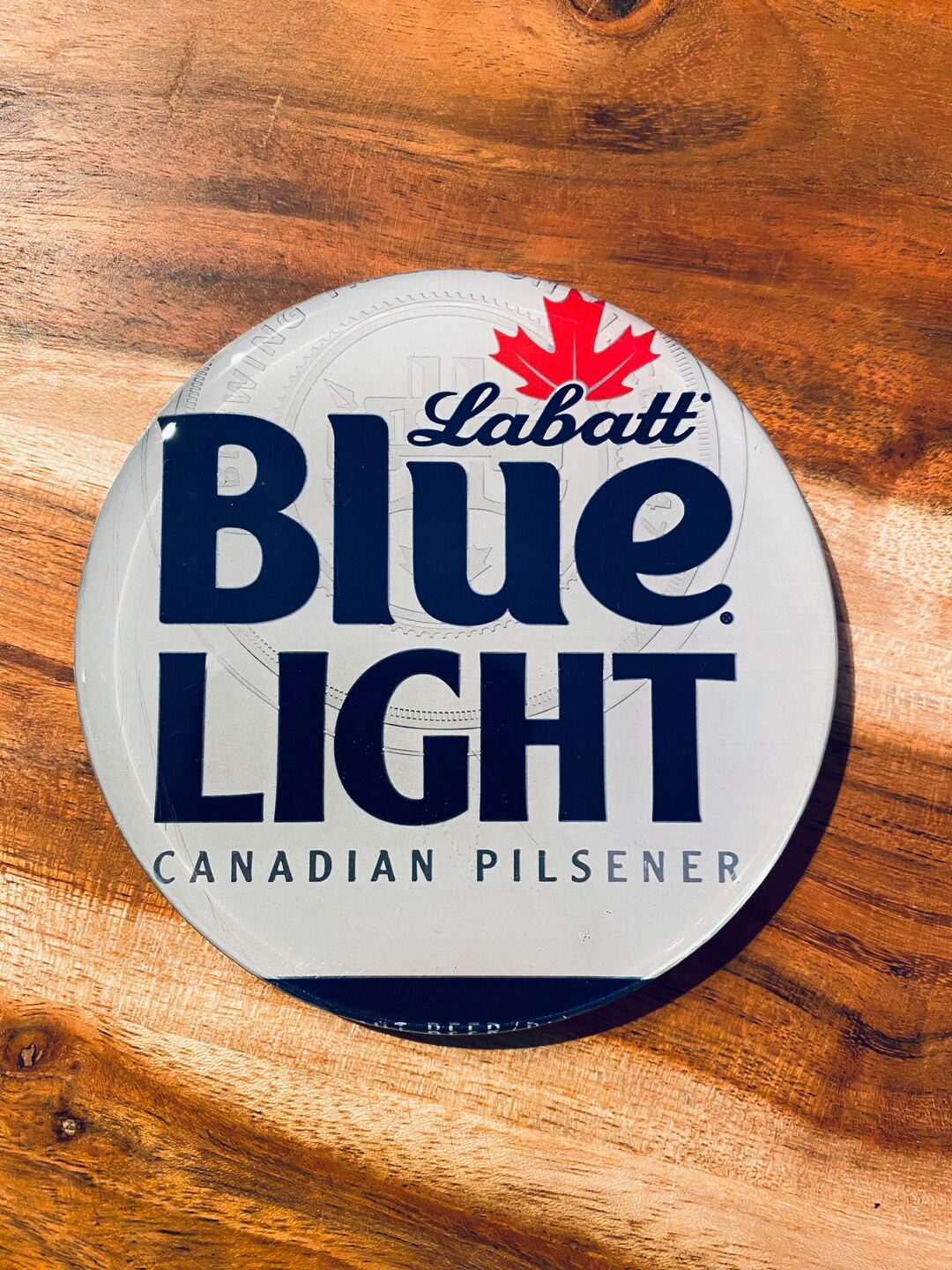 Recycled Labatt Blue Light | Can Coaster | Handmade Wooden Coaster - Etsy