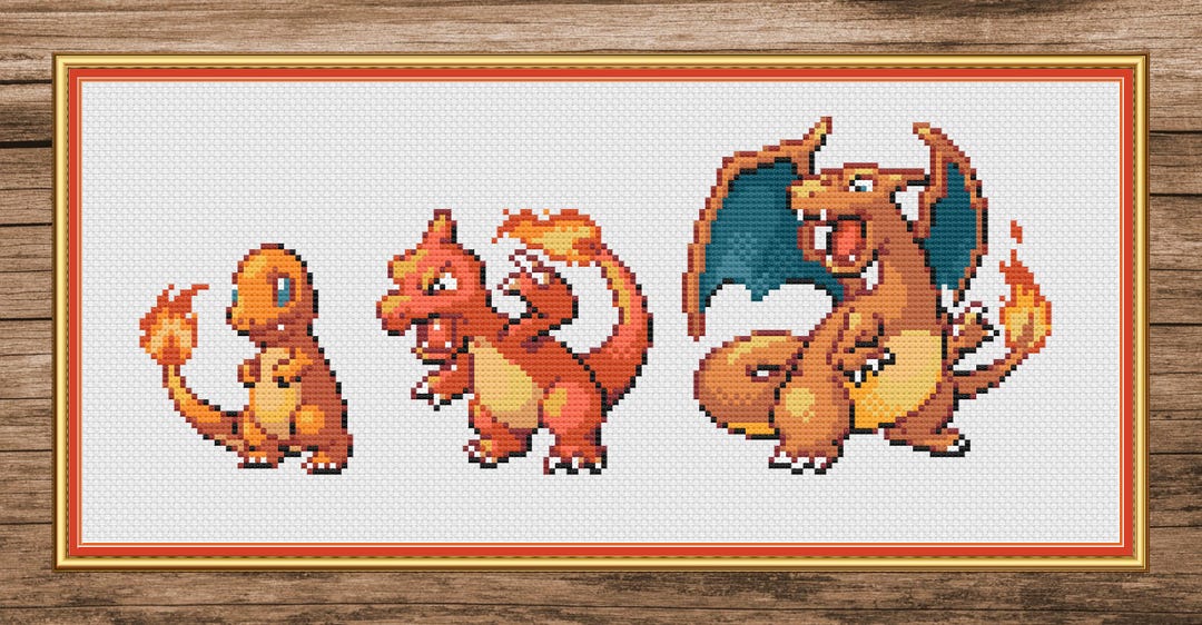 Charmander Evolution Cross Stitch Pattern (PDF Download) - Etsy