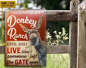 Donkey Metal Sign | Etsy