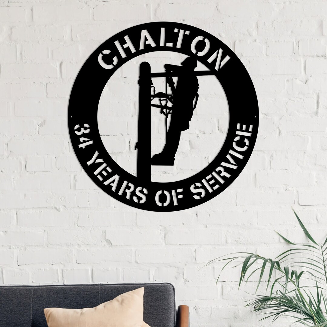 Personalized Lineman Metal Wall Custom Lineman Last Name - Etsy