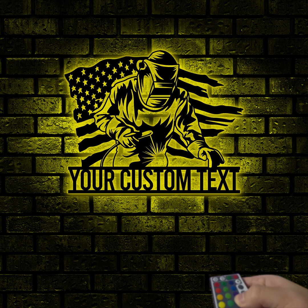 Personalized Metal Welder Sign With LED Lights Welding Sign - Etsy