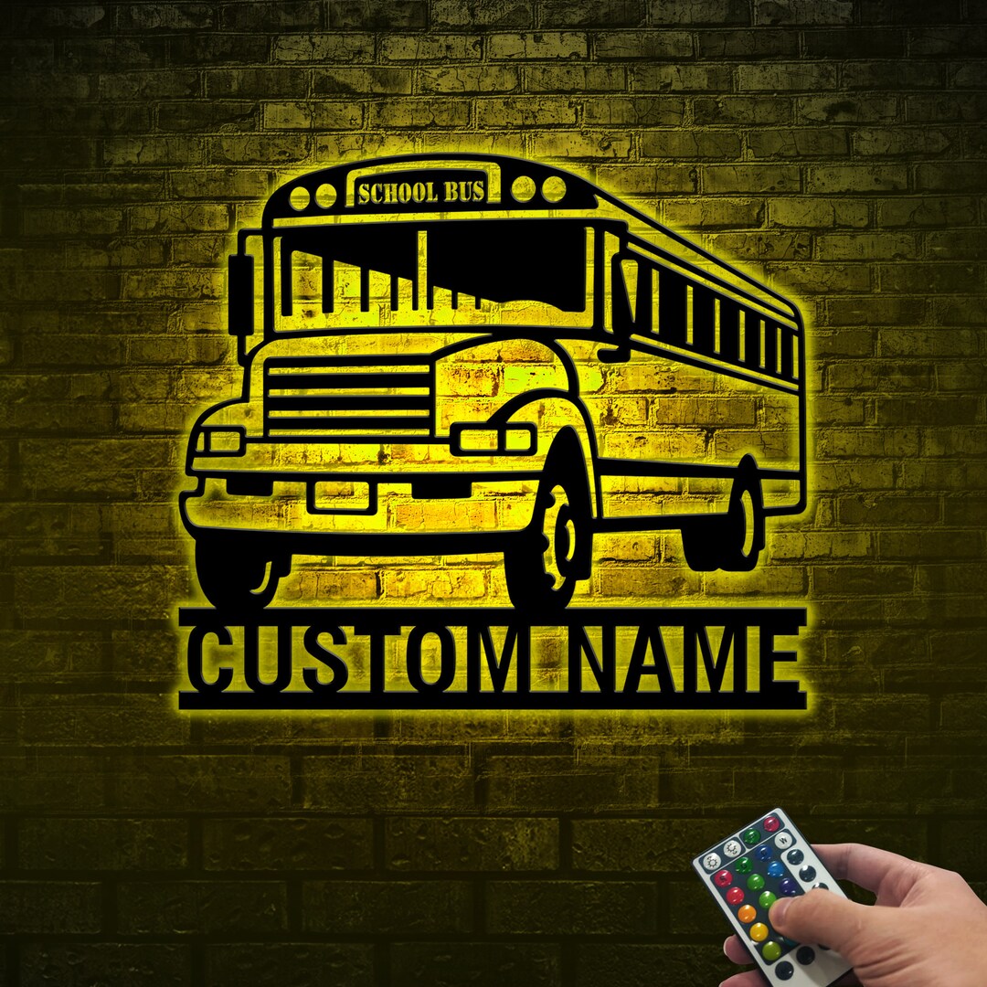 Personalized School Bus Driver Metal Sign With LED Lights Bus - Etsy