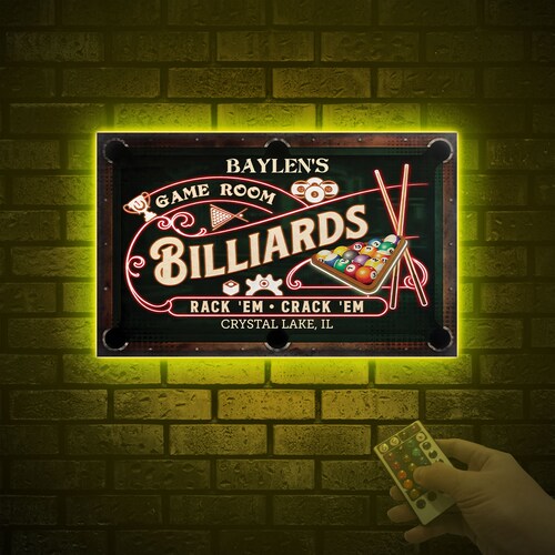 Billiards Room Sign 8 Ball Sign Personalized Billiard Room - Etsy