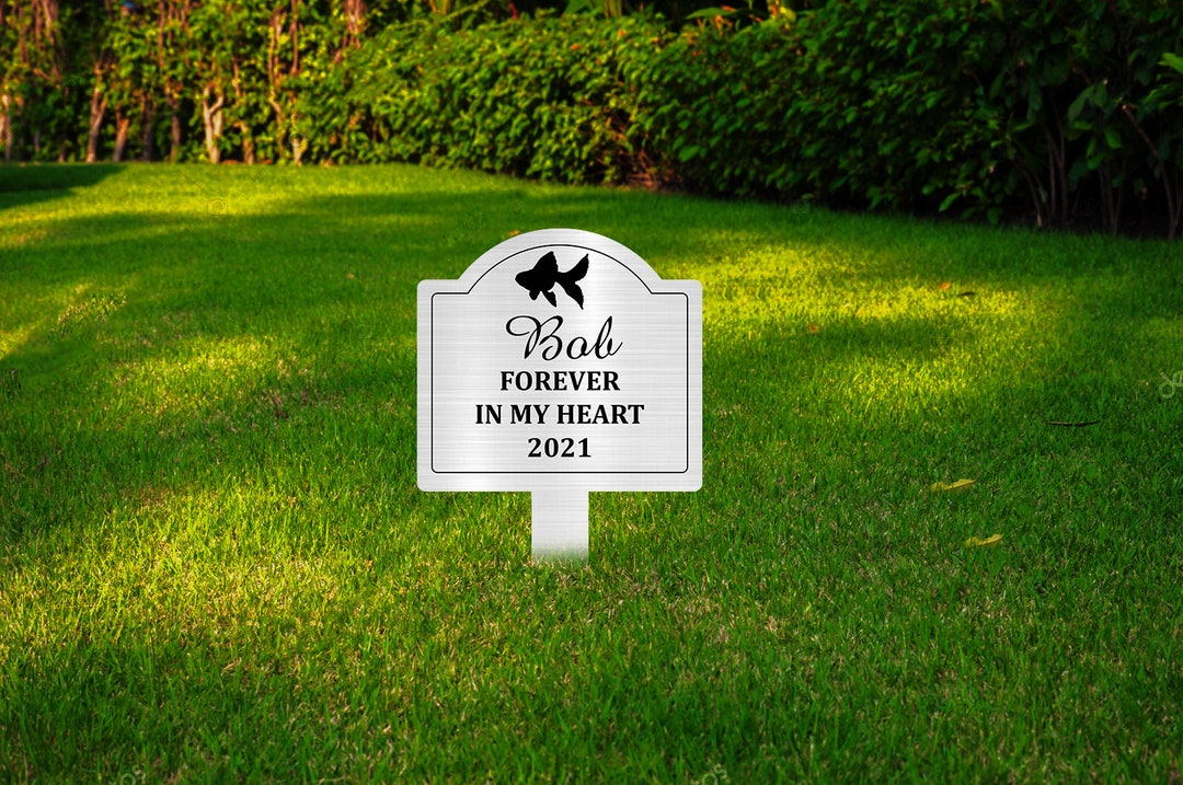 Custom Gold Fish Memorial Metal Stakes Loss of Fish Sign - Etsy