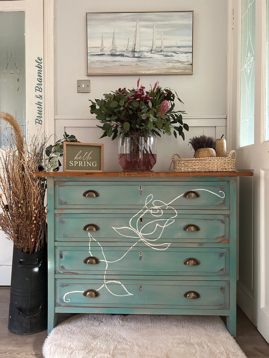 Hand Painted Chest of Drawers dresser - Etsy UK