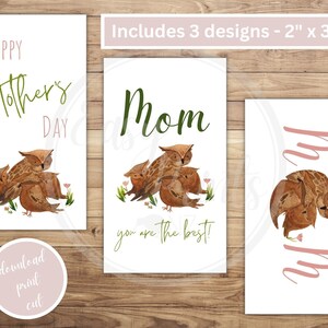 Mother's Day Gift Tags, Printable PDF, Instant Download, Happy Mother's ...