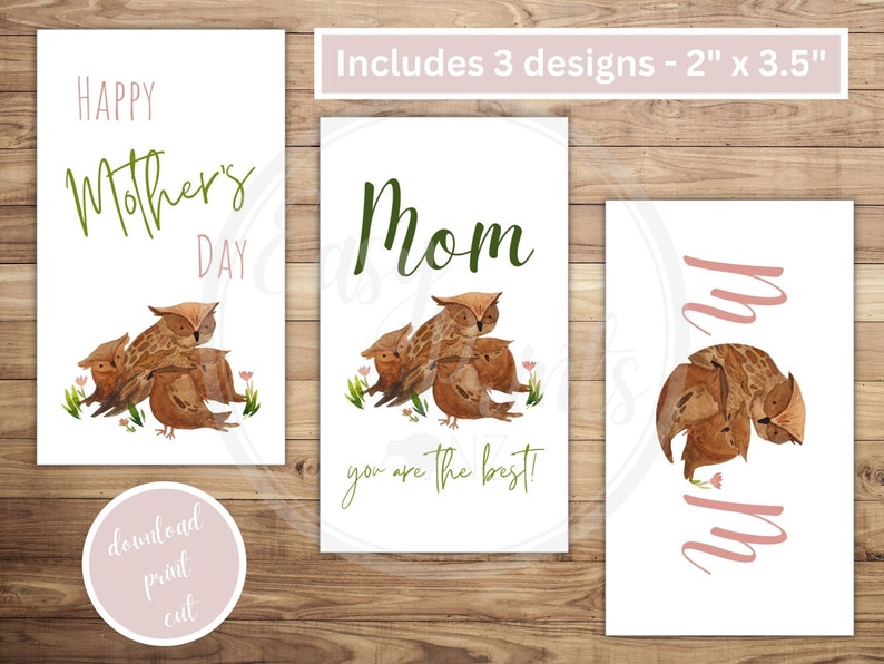 Mother's Day Gift Tags, Printable PDF, Instant Download, Happy Mother's ...