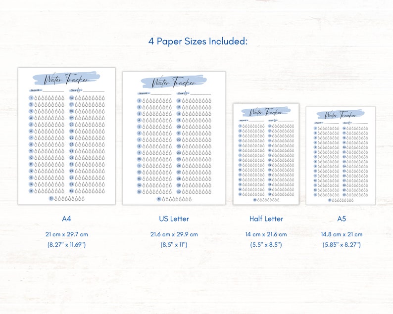Monthly Water Tracker Printable - Daily Hydration Tracker - Drink Water ...
