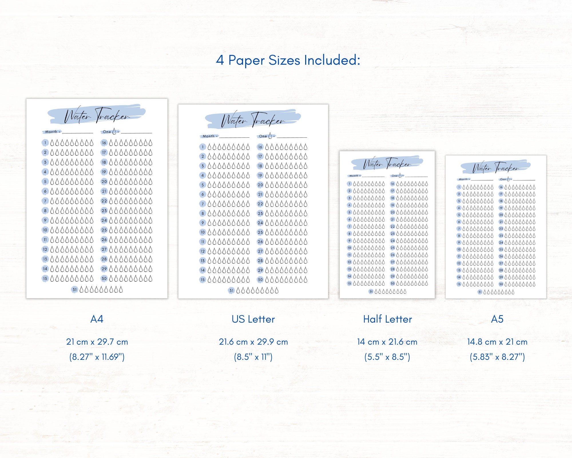 Monthly Water Tracker Printable - Daily Hydration Tracker - Drink Water ...