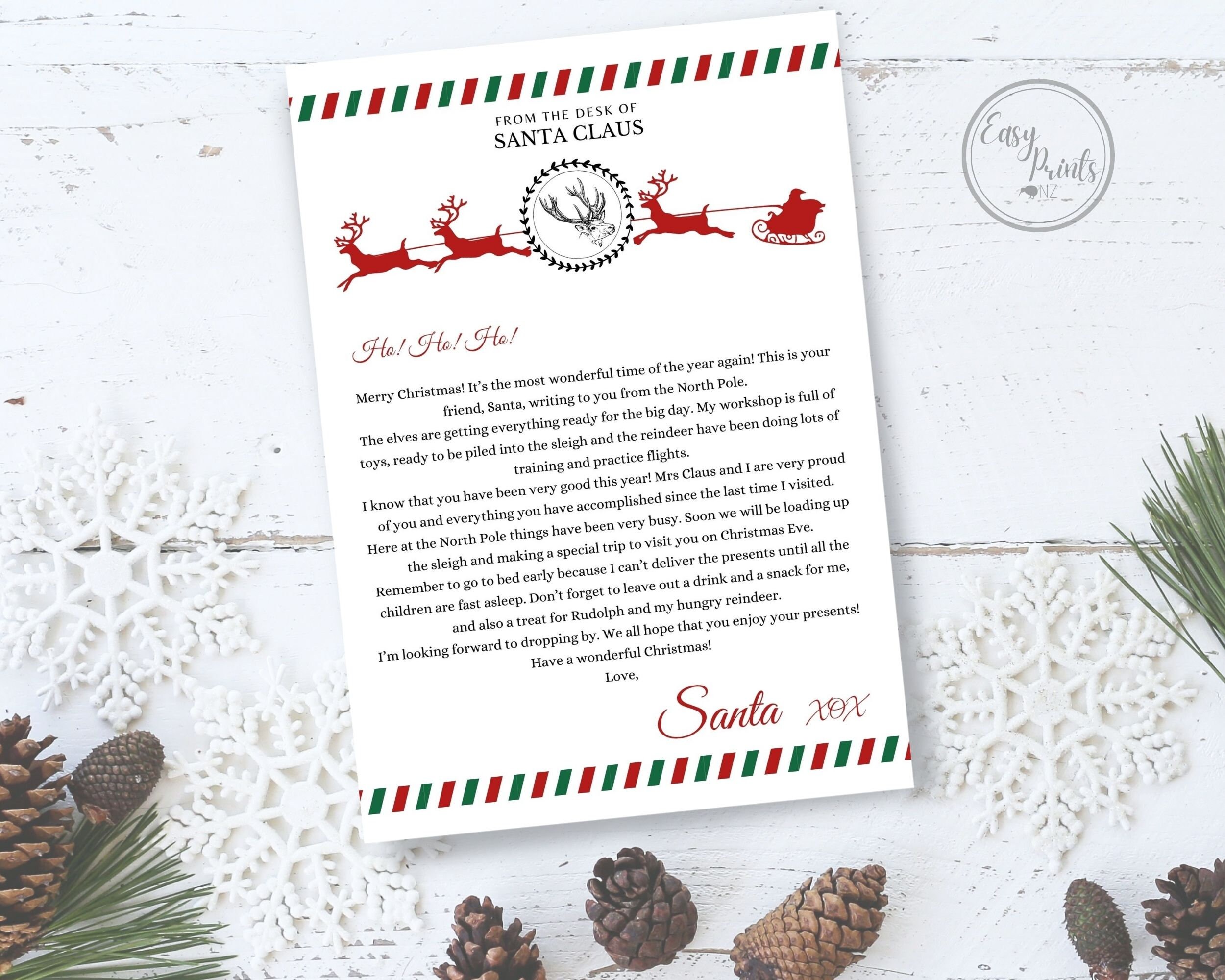 Letter From Santa Printable Official Santa Letterhead - Etsy