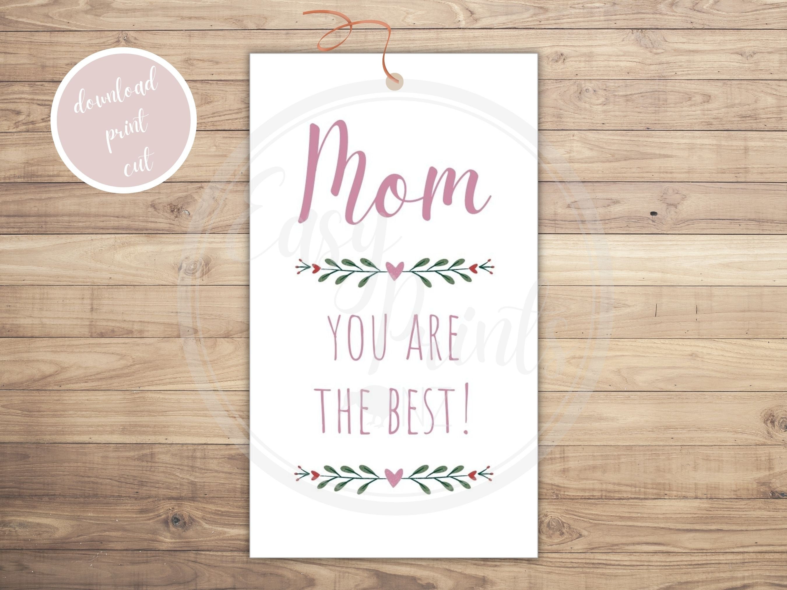 Mother's Day Gift Tags, Printable PDF, Instant Download, Happy Mother's ...