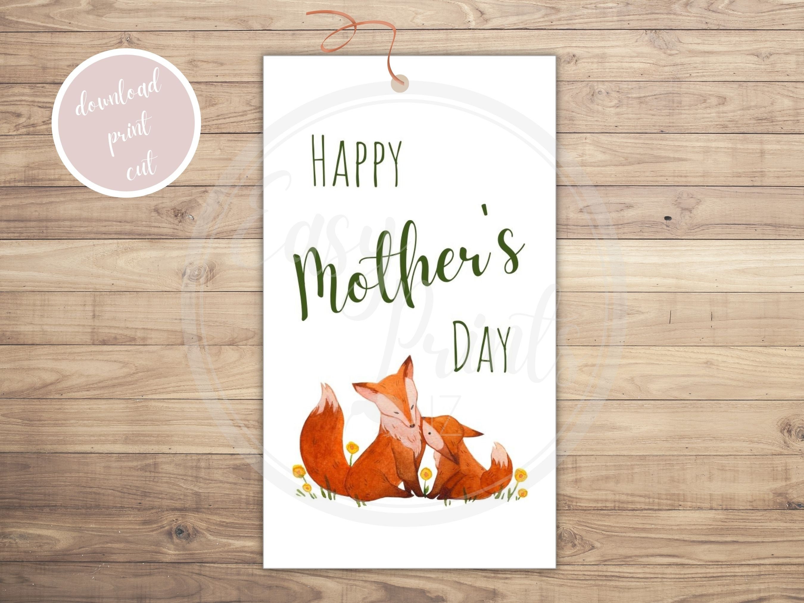 Mother's Day Gift Tags, Printable PDF, Instant Download, Happy Mother's ...
