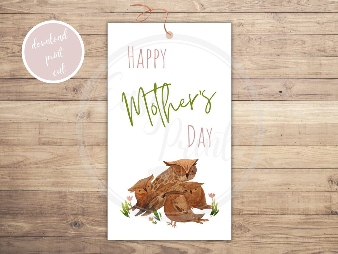 Mother's Day Gift Tags, Printable PDF, Instant Download, Happy Mother's ...