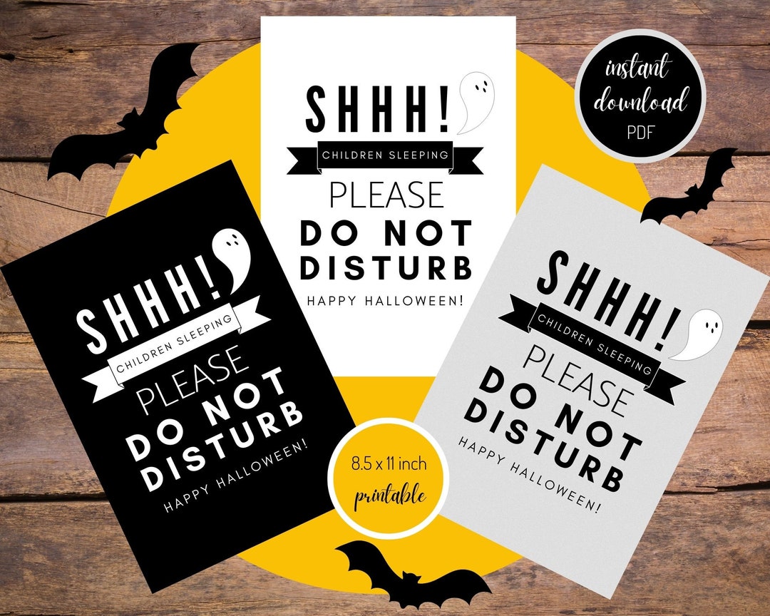 Halloween Do Not Disturb Sign, No Trick or Treaters Sign, Child ...