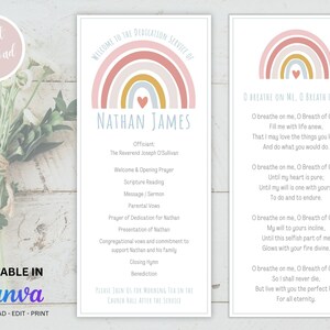 Blue Rainbow Dedication Service Template, Printable Boys Dedication ...
