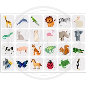 Printable Animal Memory Game, Two-games-in-one, Memory Game, Snap Game ...