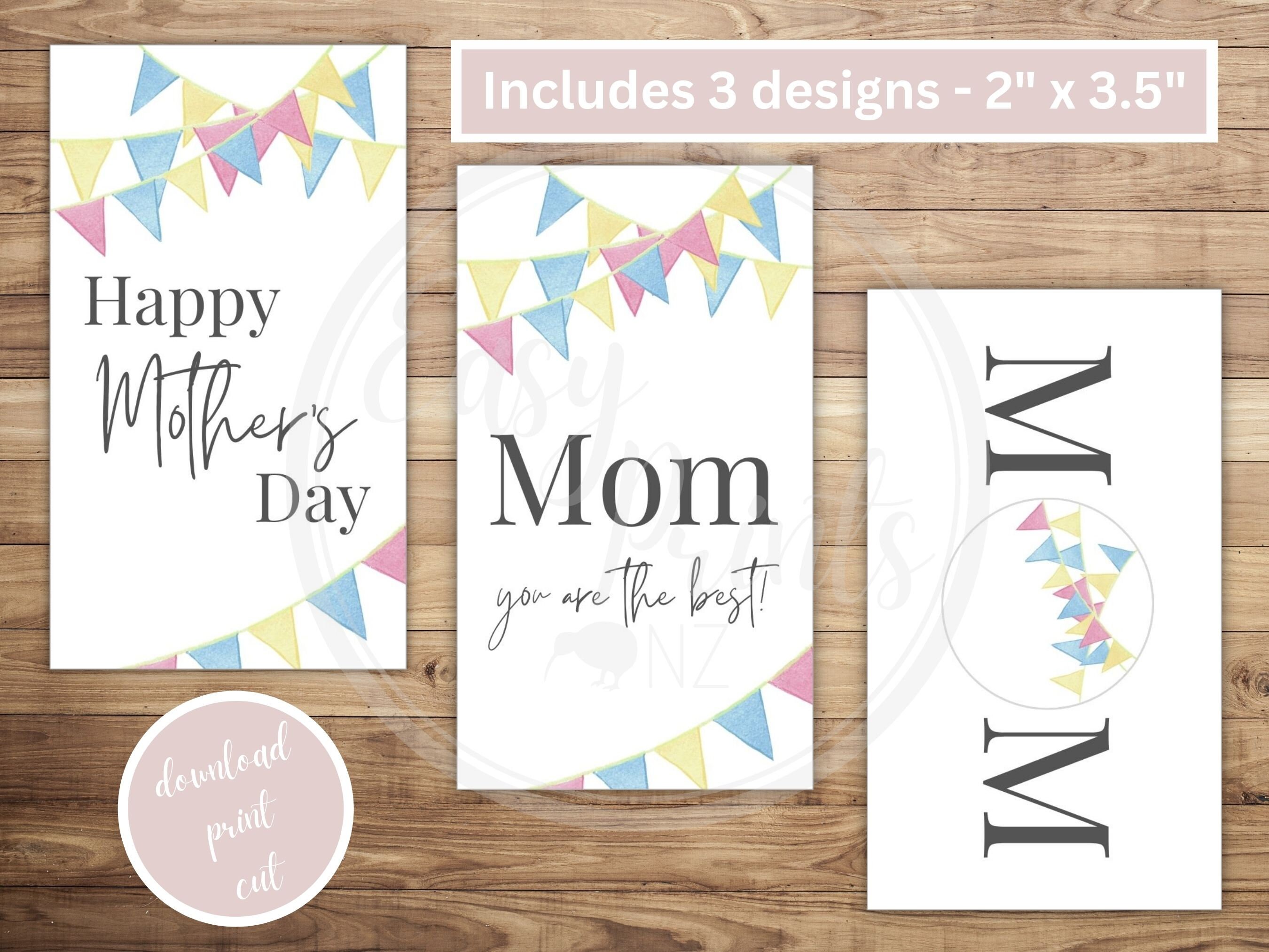 Mother's Day Gift Tags, Printable PDF, Instant Download, Happy Mother's ...