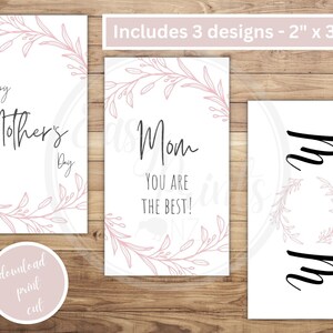 Mother's Day Gift Tags, Printable PDF, Instant Download, Happy Mother's ...