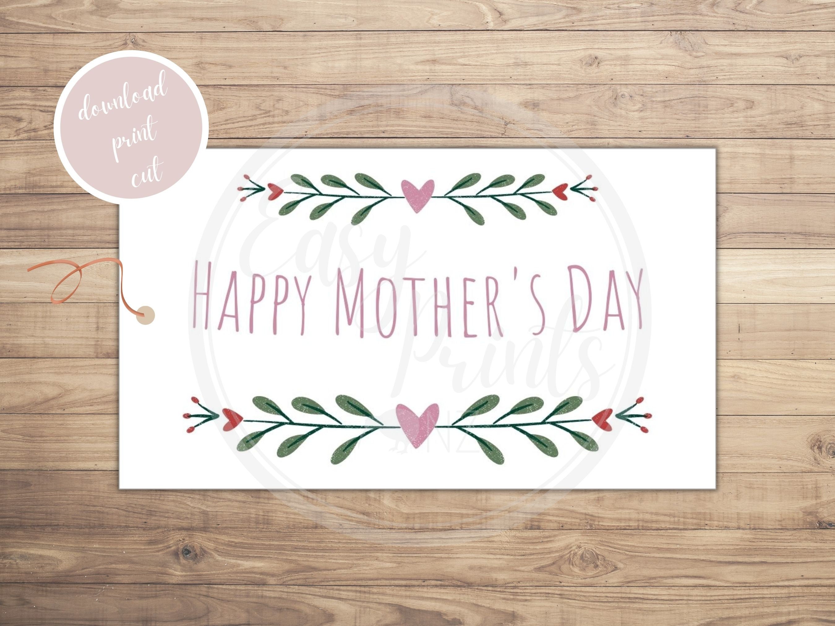 Mother's Day Gift Tags, Printable PDF, Instant Download, Happy Mother's ...