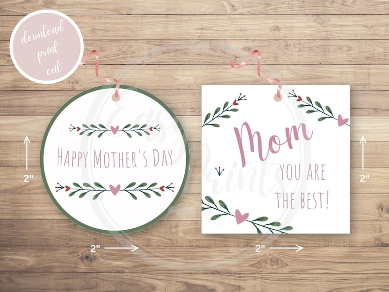 Mothers Day Cupcake Toppers, Cupcake Toppers, Mother's Day Gift Tags ...