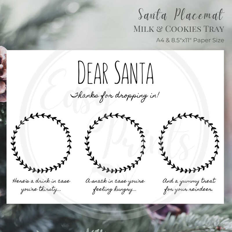 Dear Santa Placemat - Etsy
